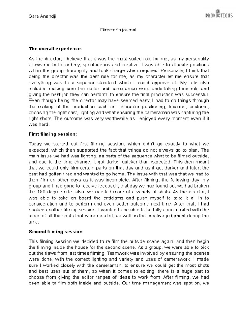 Directors Journal | PDF