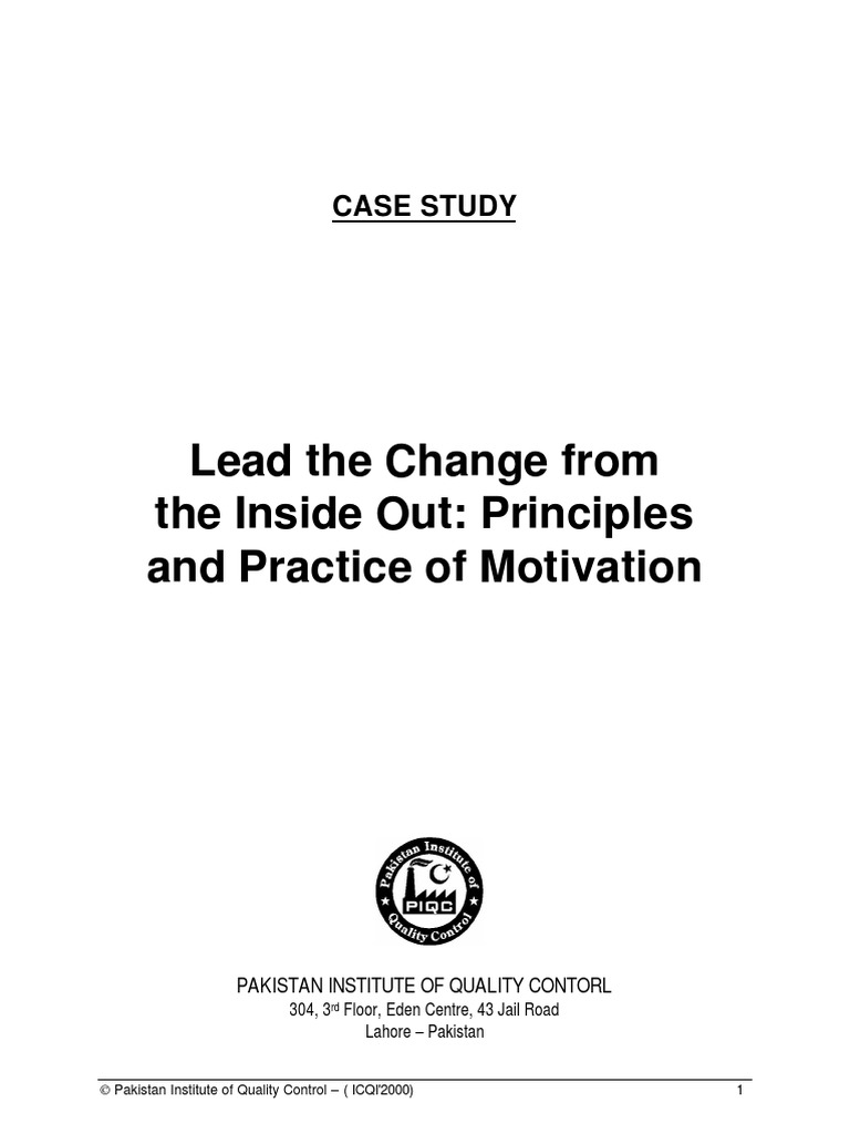 Lead The Change From Inside Out by Faiez H Seyal | PDF | Motivation ...