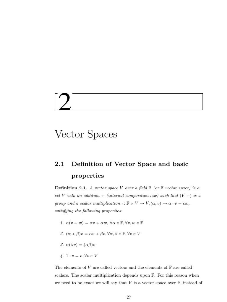 Vector Spaces | PDF | Basis (Linear Algebra) | Linear Subspace