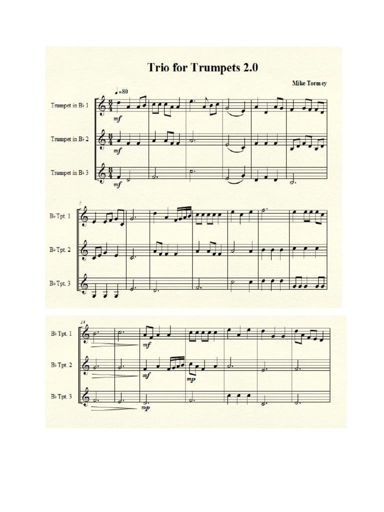 Trio For Trumpets | PDF