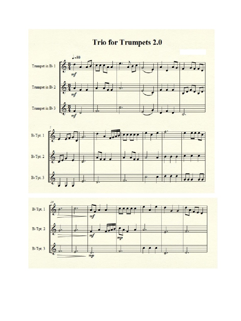 Trio For Trumpets | PDF