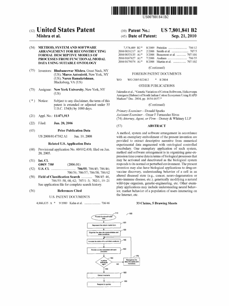 United States Patent (10) Patent N0.: US 7,801,841 B2 | PDF | Cluster ...