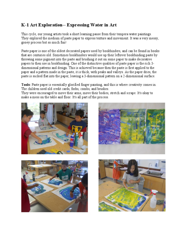 K-1 Art: Exploring Paste Paper Techniques | PDF