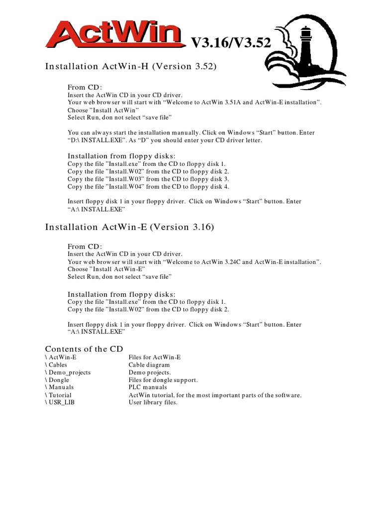 ActWin Getting Started - R2 Software PDF | Download Free PDF | Installation (Computer Programs ...