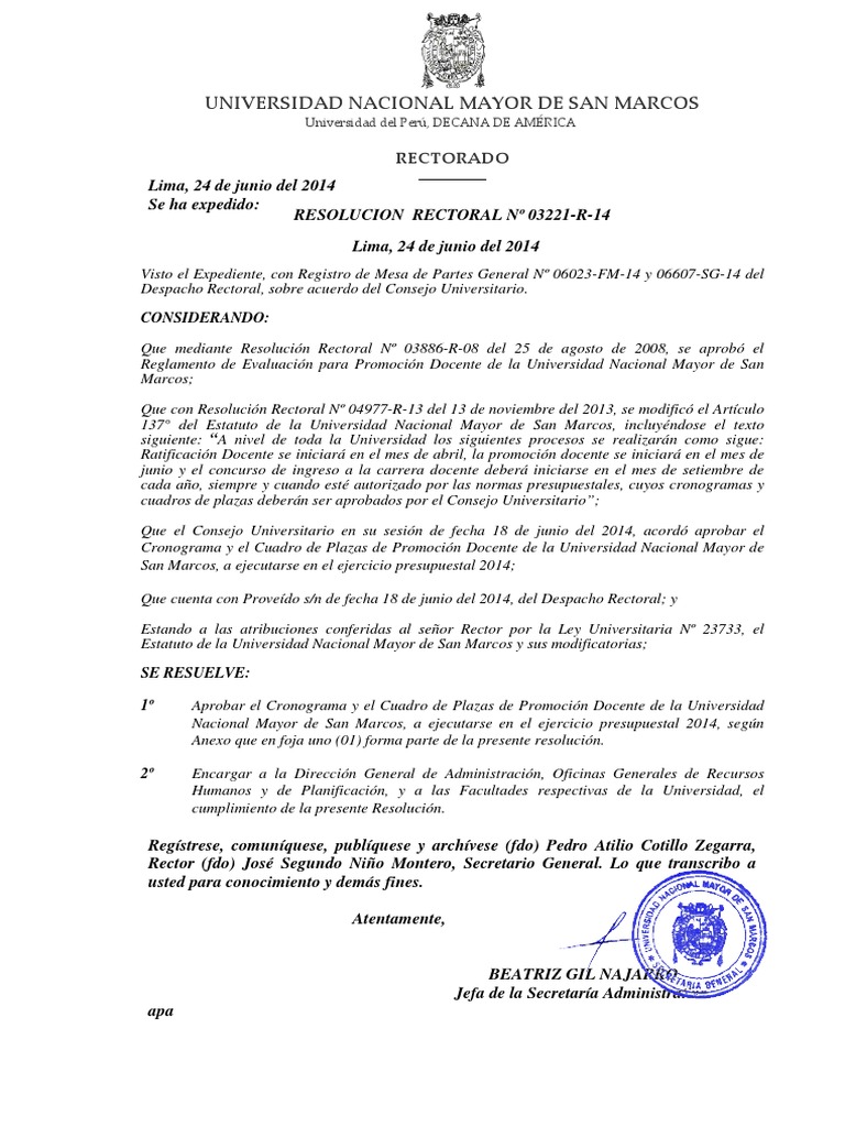 03221-14t Nuevo Cronograma de Promocion | PDF