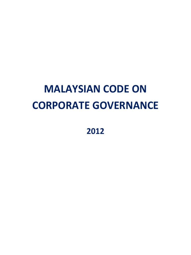 MCCG 2012 | PDF | Internal Audit | Corporate Governance