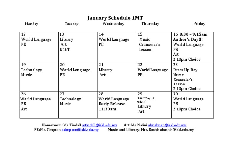 January Calendar | PDF