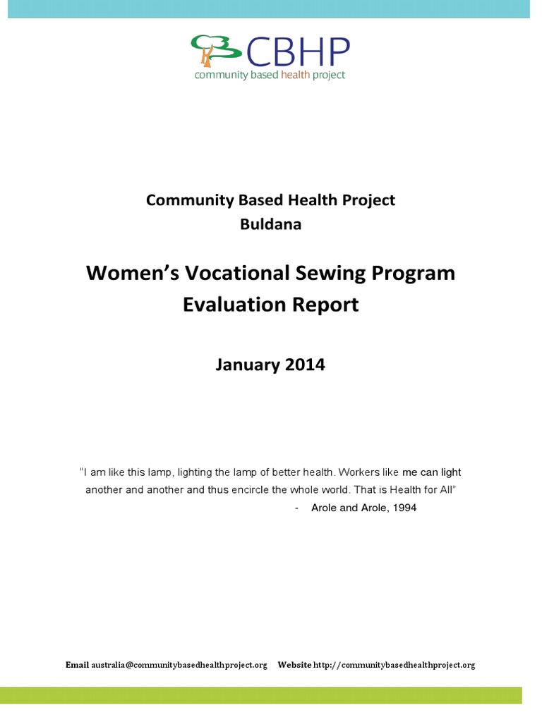 Womens Vocation Sewing Program Evaluation Report | PDF | Empowerment ...