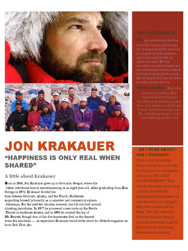Jon Krakauer | PDF | Poetry | General Fiction