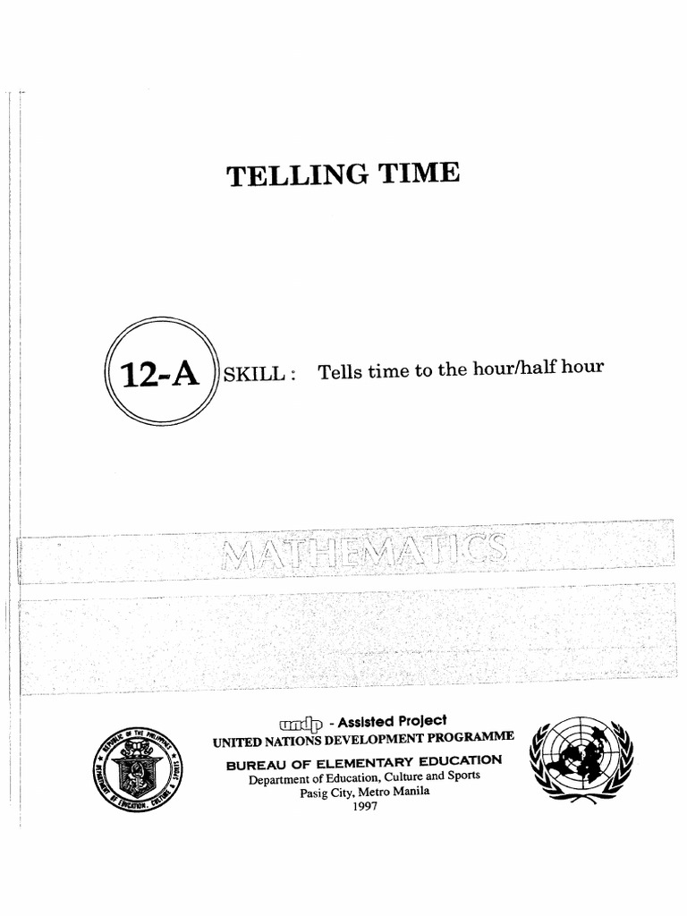 Proded Math. 12A Telling Time | PDF | Primary Education | Cognition