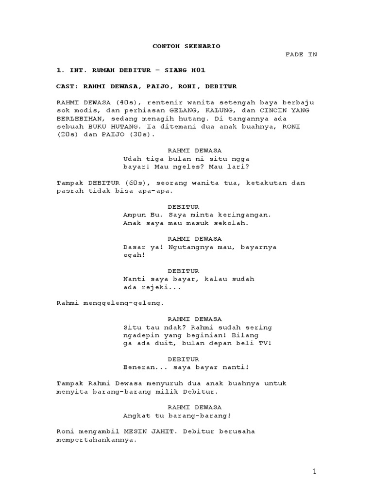 Contoh Skenario Film | PDF