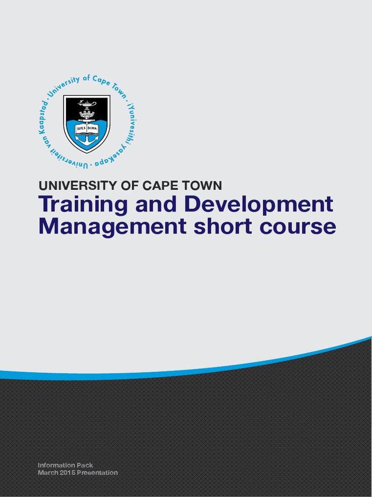 Uct Training and Development Management Course Information Pack | PDF ...