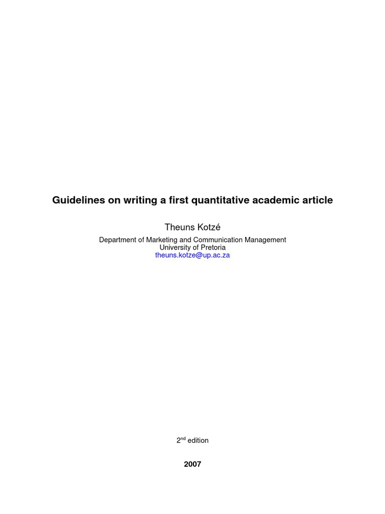 Writing An Academic Journal Article | PDF
