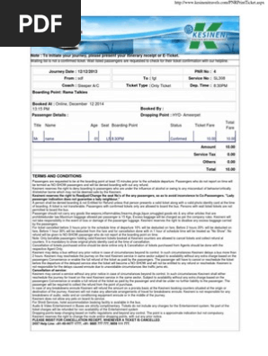 Bus Ticket Receipt Template