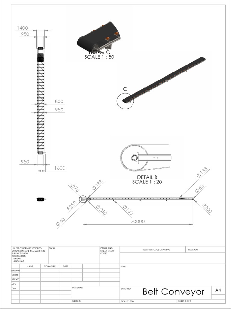 Conveyor Belt Technical Drawing | PDF