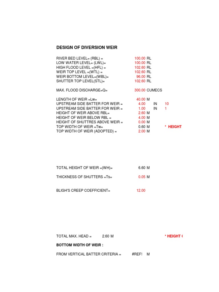 Weir Design | PDF