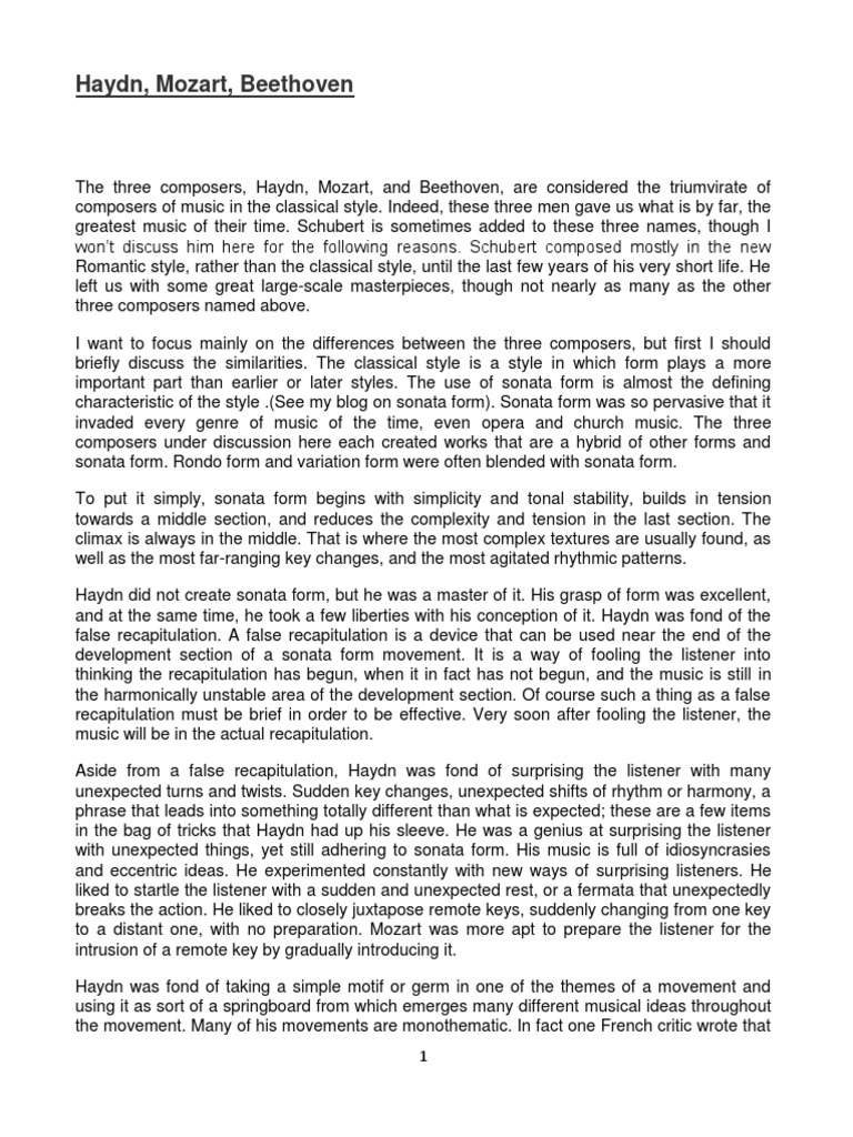 Haydn, Beethoven and Mozart | Classical Period (Music) | Ludwig Van ...