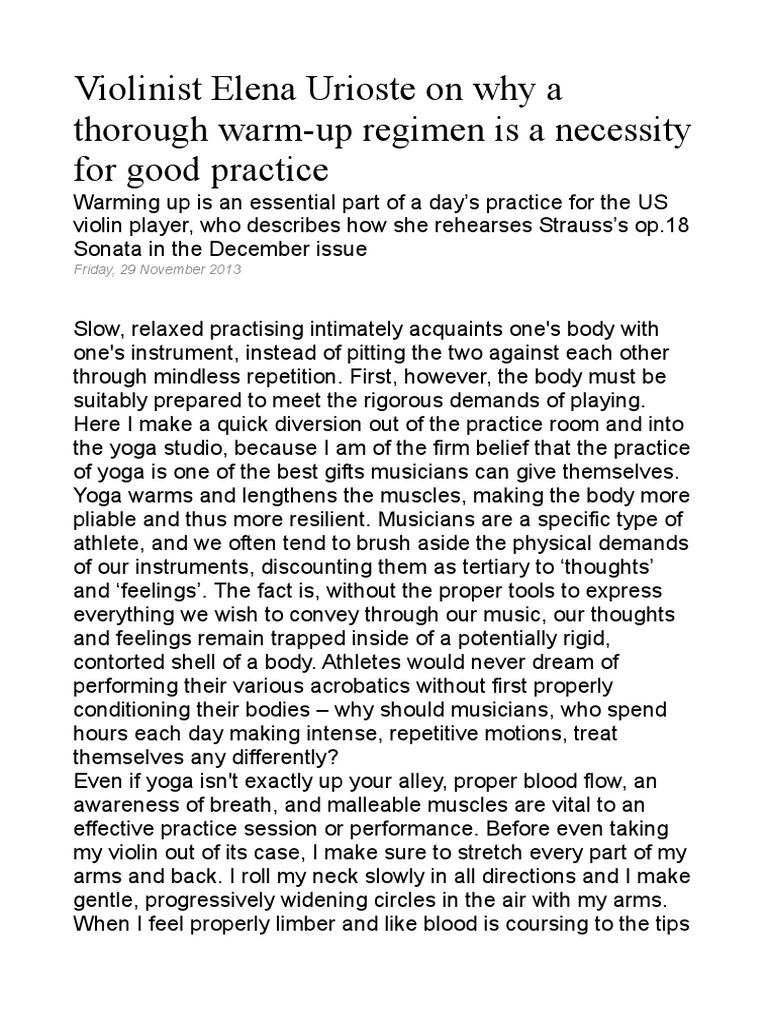 Violin Stretch | PDF | Violin | Musical Instruments