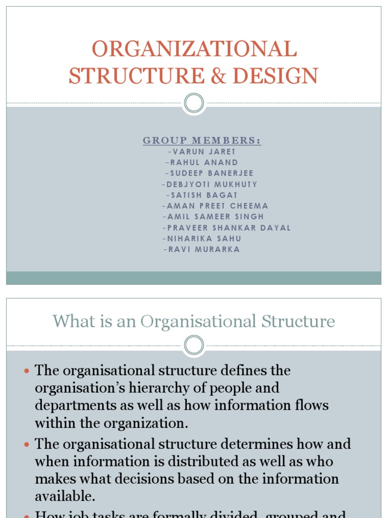 Organizational Structure Design | PDF | Organizational Structure ...