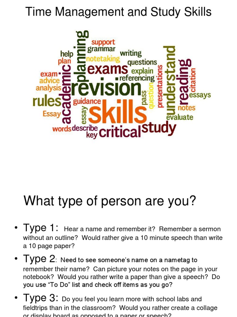 Time Management and Study Skills for Academic Success | PDF | Learning ...