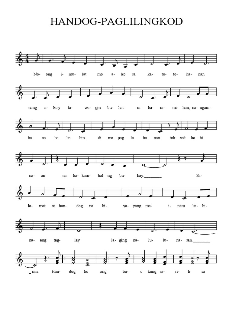 Handog-Paglilingkod (With Lyrics) | PDF