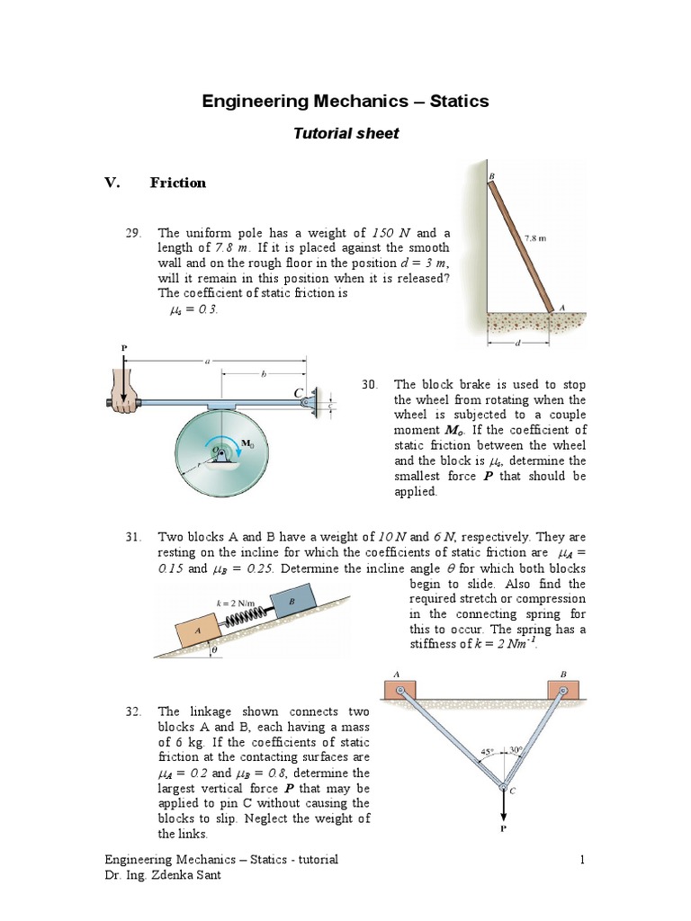 5 Tutorial - Friction | PDF | Friction | Belt (Mechanical)