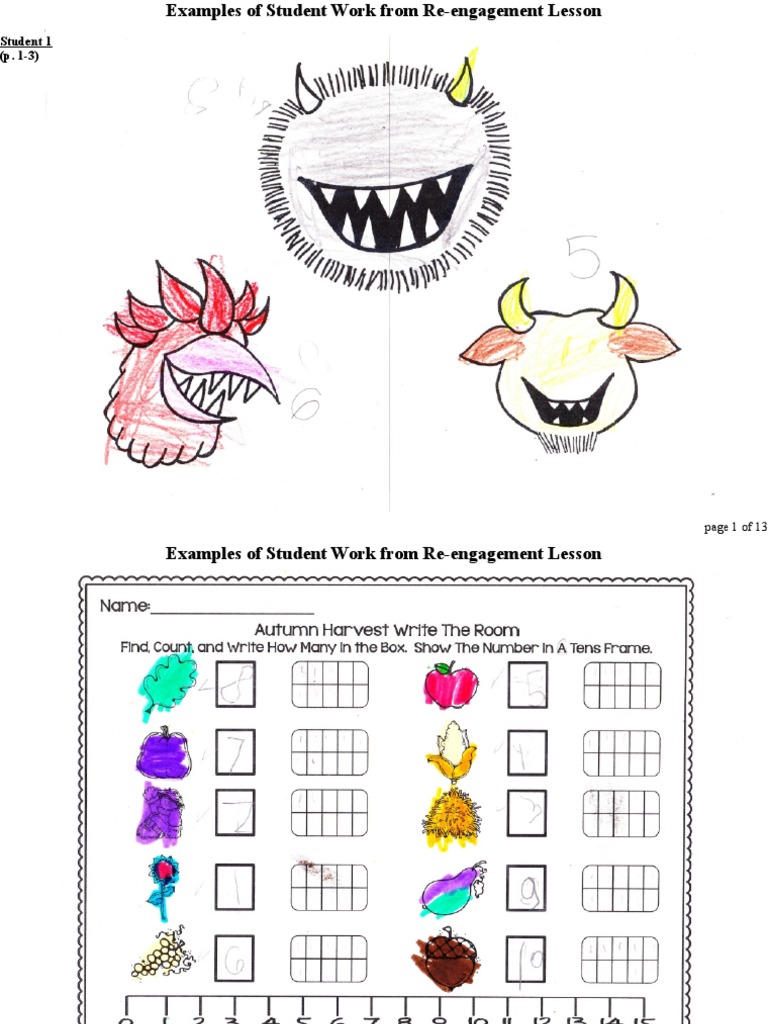 Task 4 - Part - F - Examples of Student Work From Re-Engagement Lesson ...