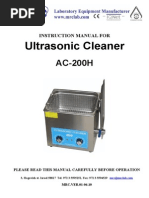 User Manual: Ultrasonic Cleaner | PDF | Electrical Connector | Ultrasound