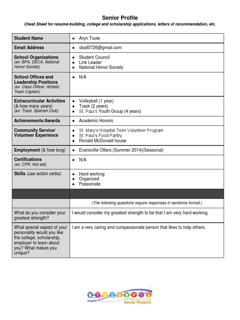Senior Profile | PDF