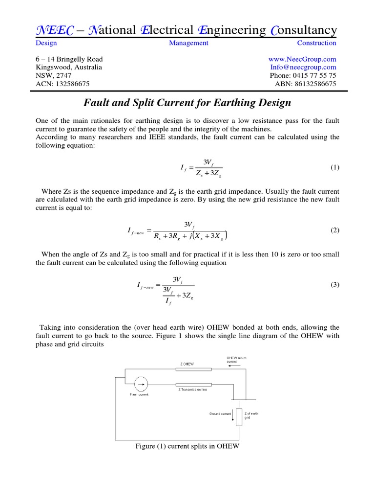 Fault Current and Split Factor in Earthing | PDF
