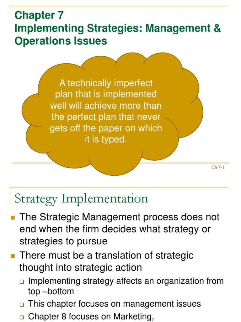 Implementing Strategies: Management & Operations Issues | PDF | Strategic Management | Economies