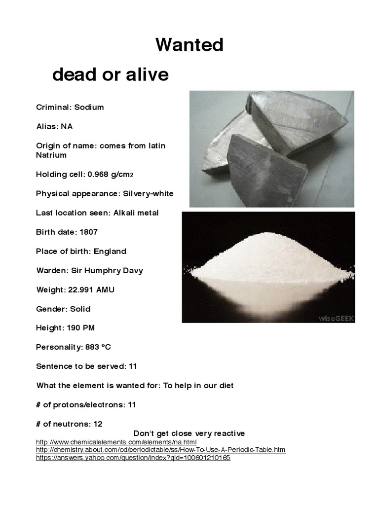 Sodium Element Profile | PDF