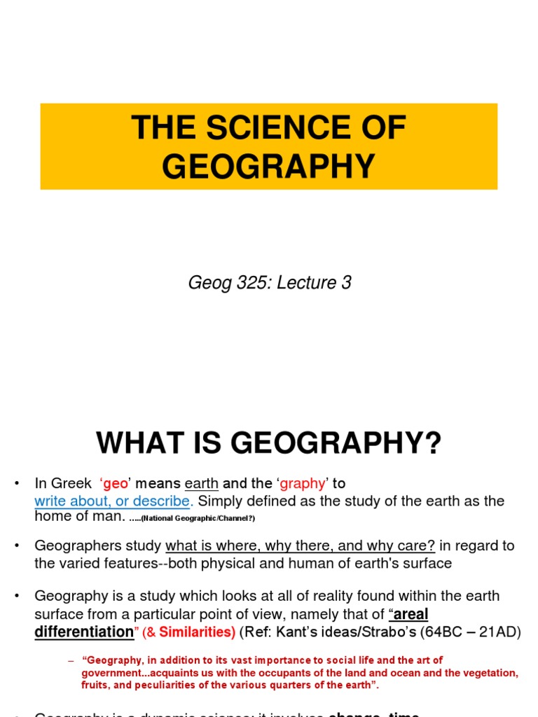 Lecture 3 The Science of Geography | PDF | Geography | Natural Sciences