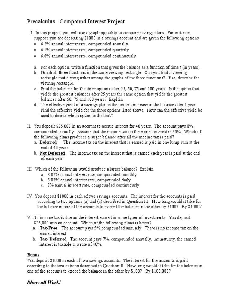 Compound Interest Project | PDF | Compound Interest | Interest