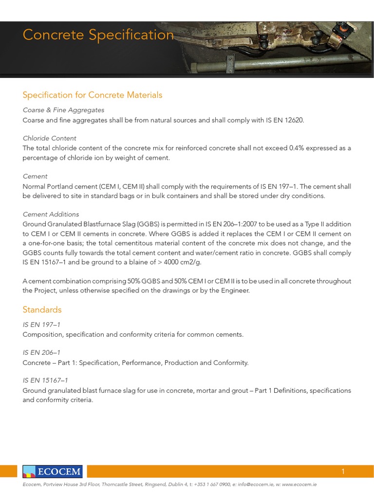 Concrete Specification | PDF