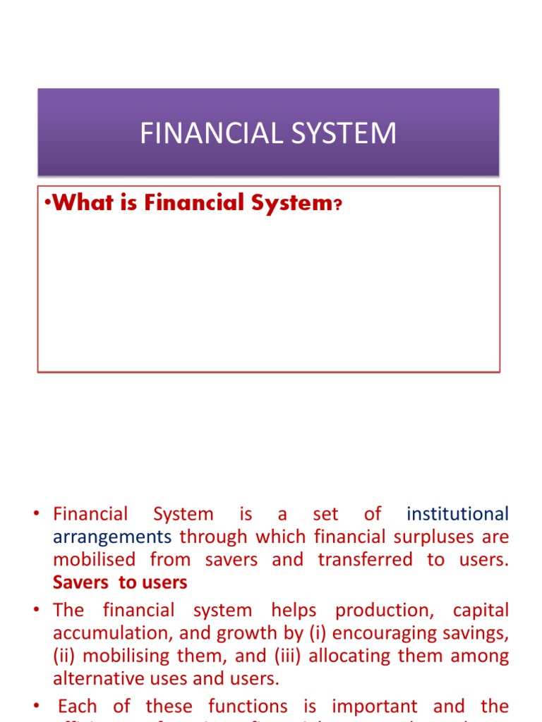 What Is Financial System? | PDF | Reserve Bank Of India | Repurchase ...