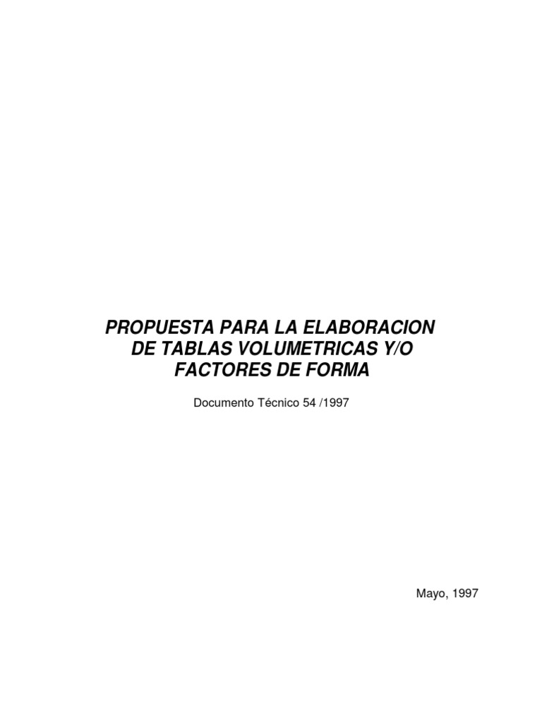 Propuesta para La Elaboración de Tablas Volumétricas y Factores de Forma | PDF | Error estándar ...