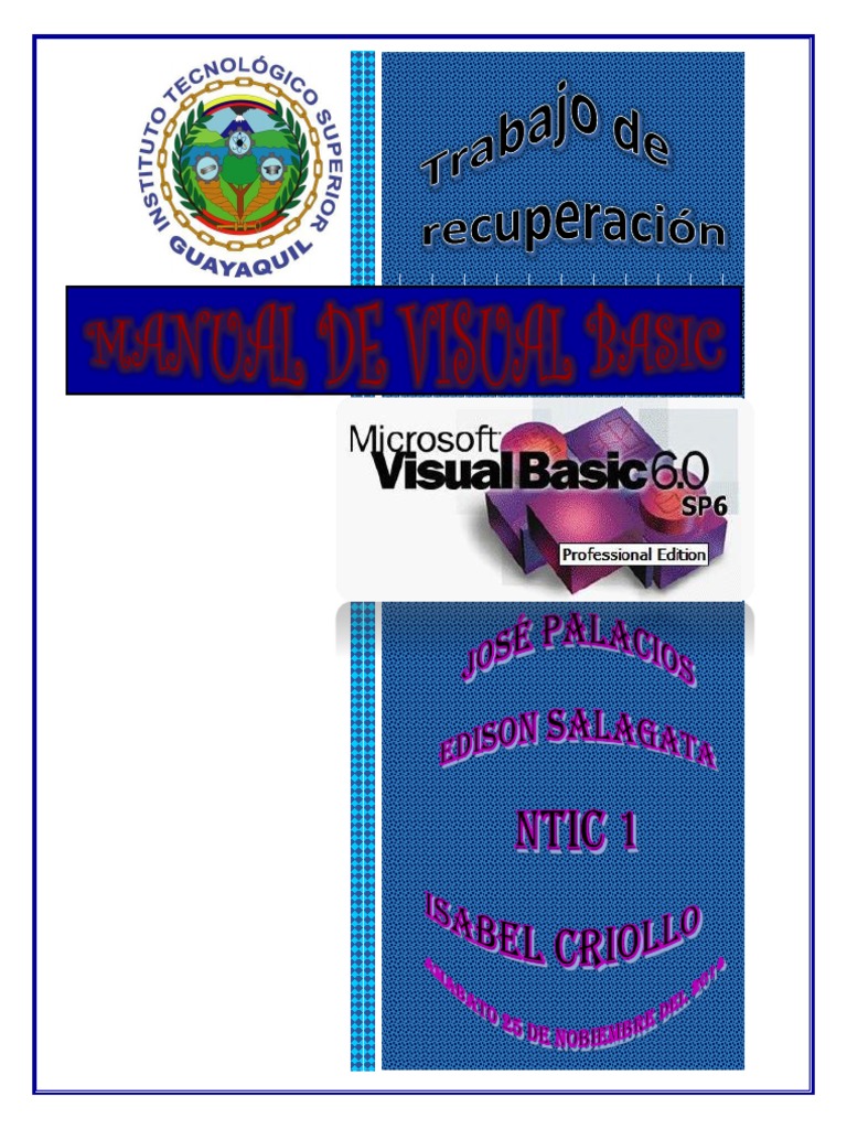 Manual de Visual Basic 6.0 | PDF | Software del sistema | Informática