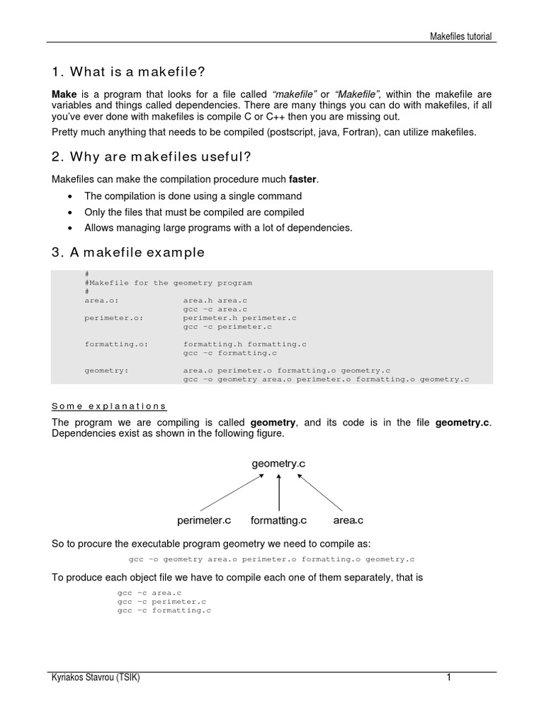 Makefiles Tutorial Pdf Computer Programming Computer Programming Tools 
