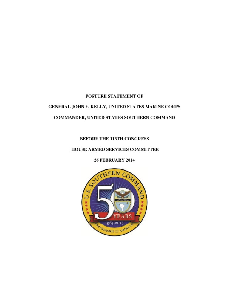 2014 Southcom Posture Statement Hasc Final PDF | PDF | Illegal Drug ... 2014 Southcom Posture Statement Hasc Final PDF | PDF | Illegal Drug ...