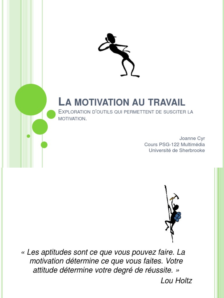 La Motivation Au Travail | PDF | Motivation | Motivant
