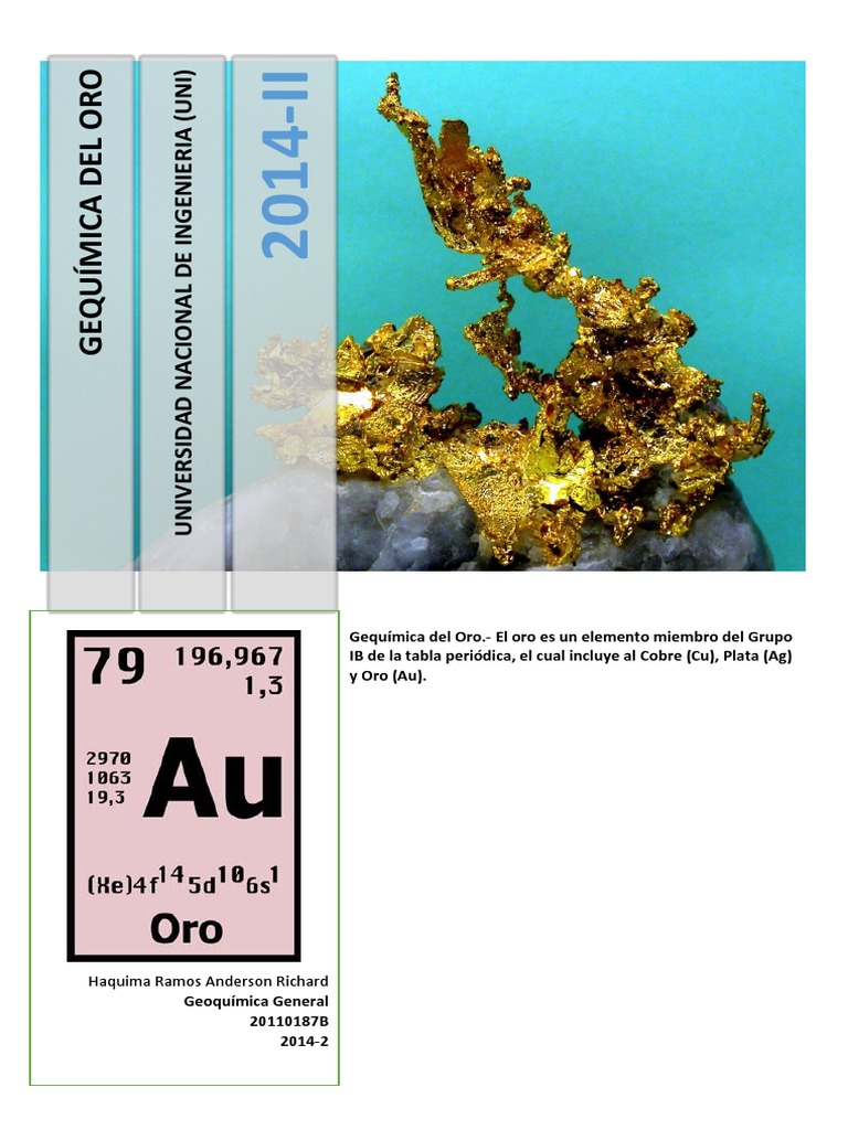 Geoquimica Del Oro(1) | Sustancias químicas | Conjuntos de elementos ...