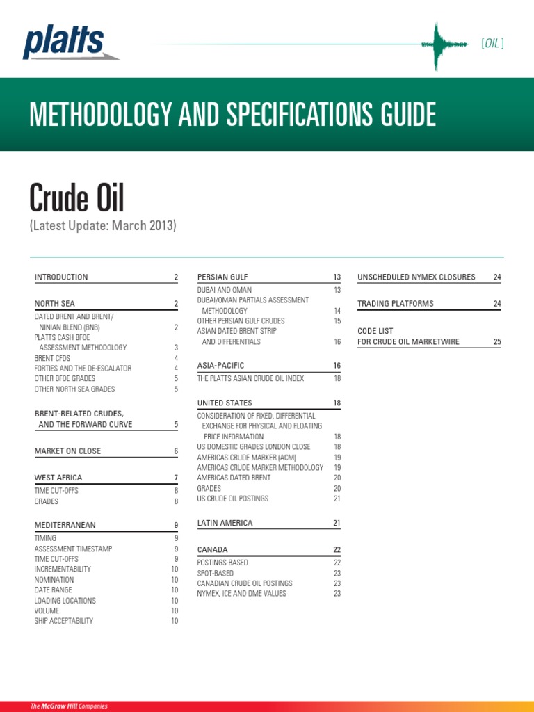 Crude Oil Specs | PDF | Contract For Difference | West Texas Intermediate