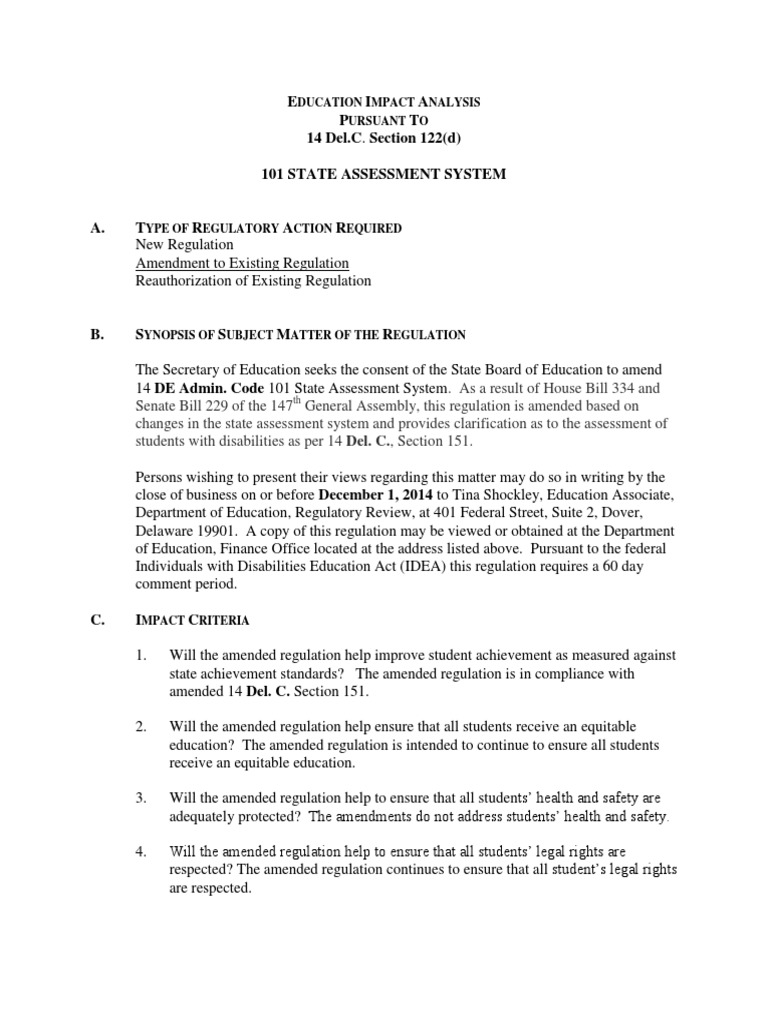 Regulation 101 | PDF | Individualized Education Program | Educational ...