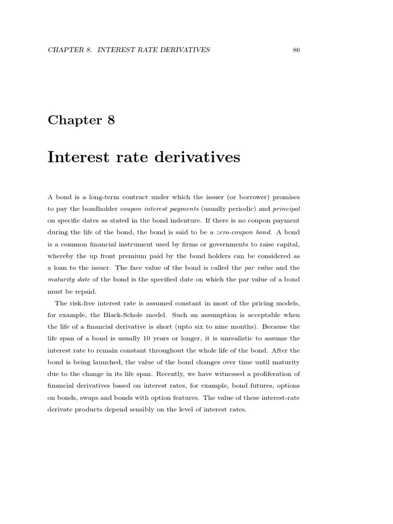 Interest Rate Derivatives | PDF | Swap (Finance) | Bonds (Finance)