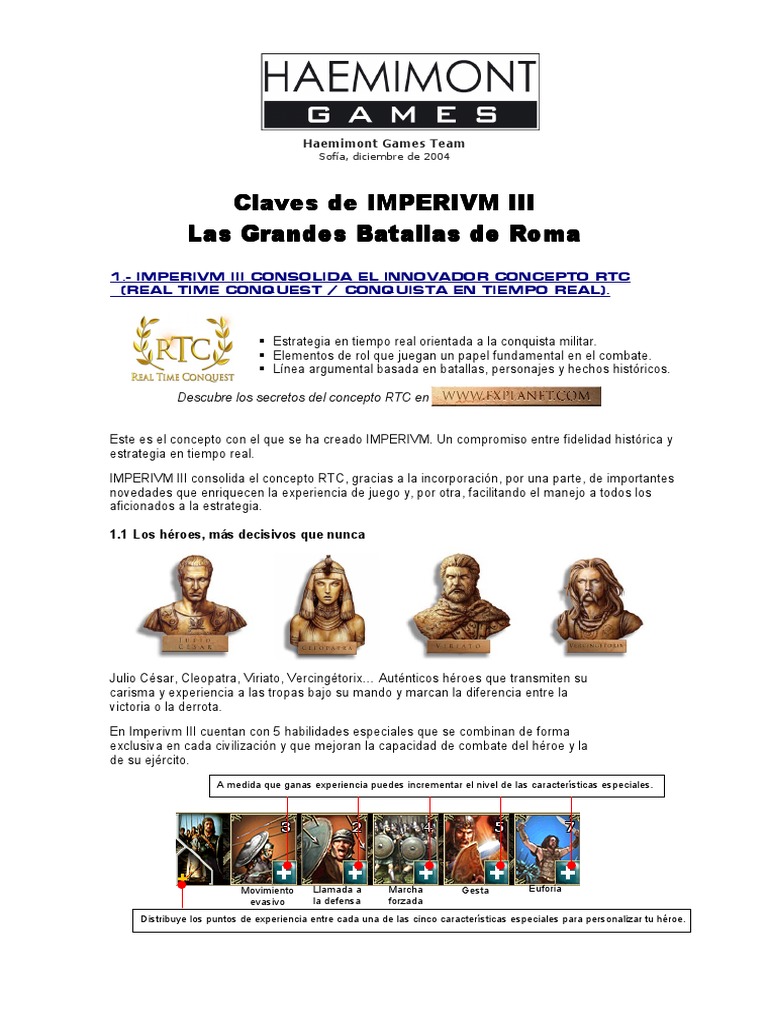 Claves de Imperivm III: Estrategia y Héroes | PDF | Julio César | Hannibal