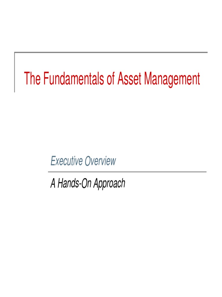 Asset Management Fundamentals Overview | PDF | Asset Management ...