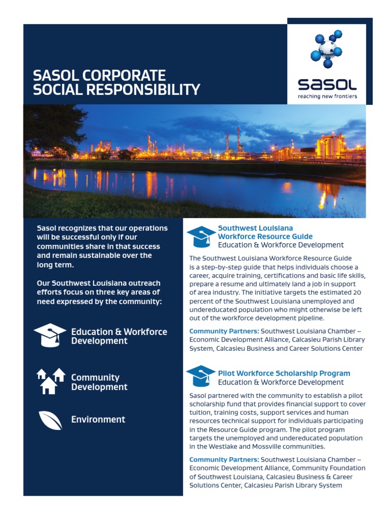 Sasol Social Responsibility | Workforce Development | Business