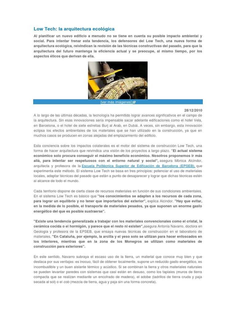 Low Tech | PDF | Sustentabilidad | Science