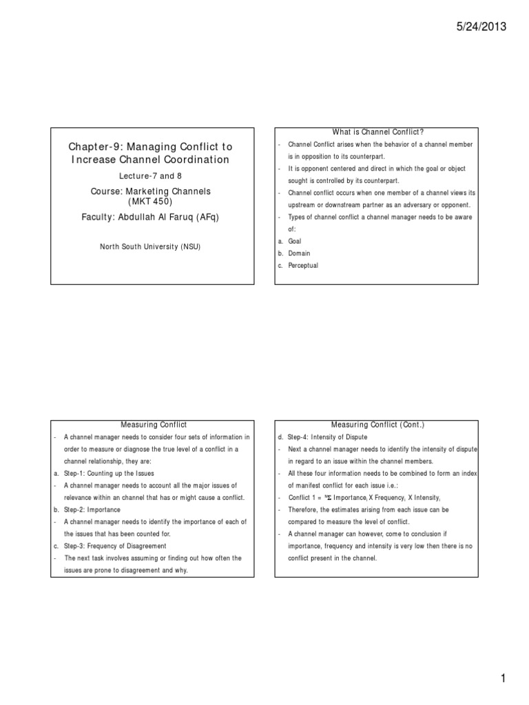 Chapter-9: Managing Conflict To Increase Channel Coordination | PDF ...
